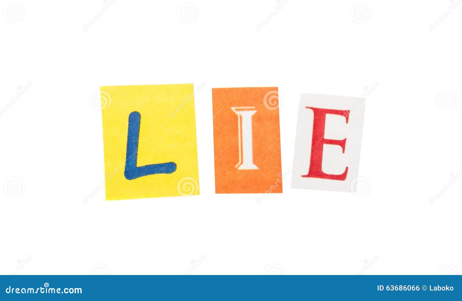 Lie Cut Out Letters Inscription Stock Photo - Image of duplicity ...