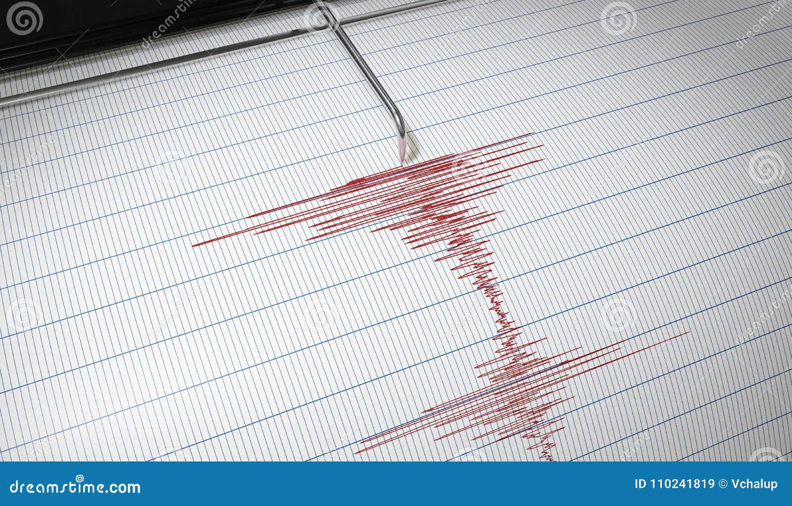 Seismograph Chart. Seismic Activity Diagram, Radio Frequency Waves And ...