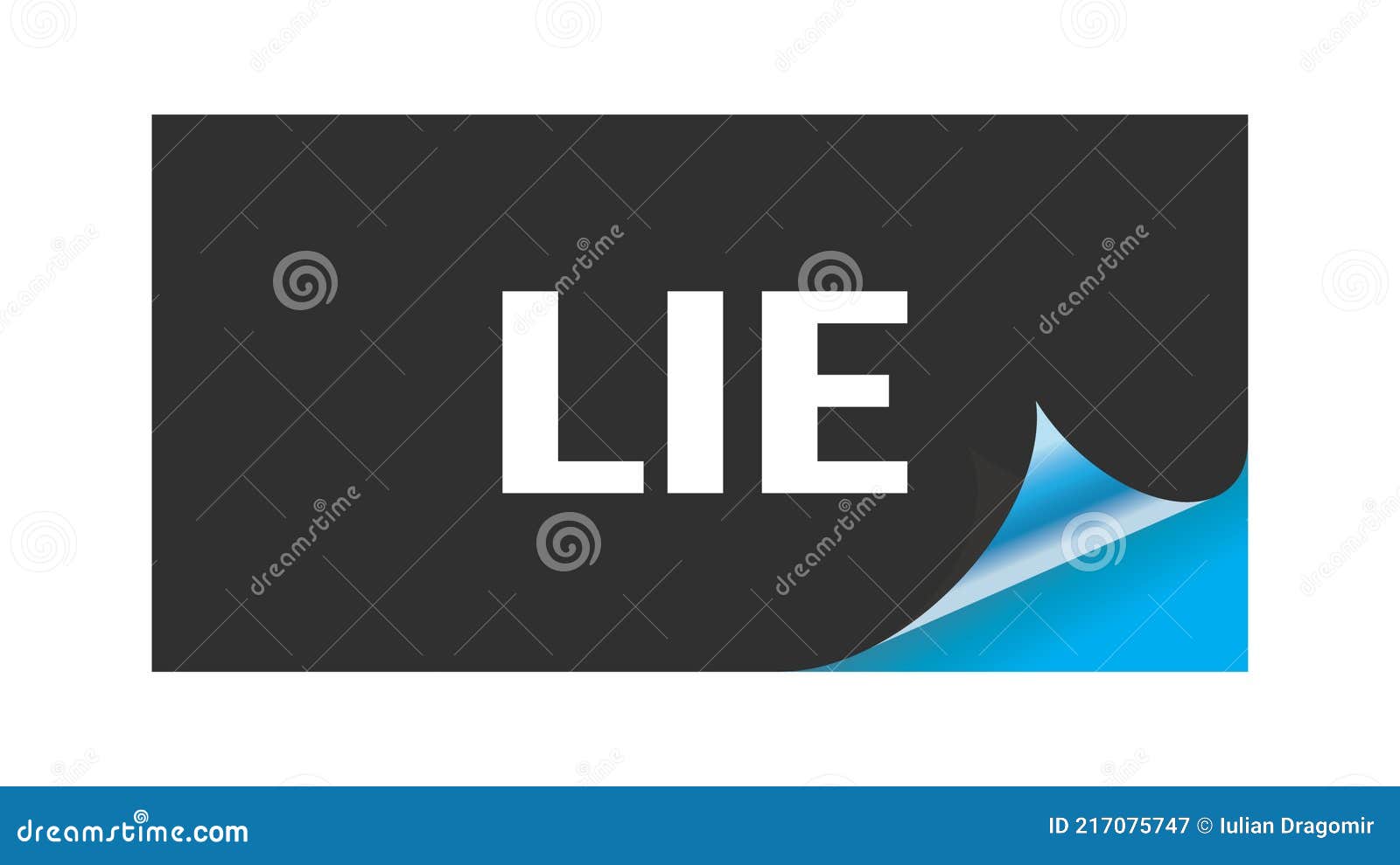 LIE Text Written on Black Blue Sticker Stock Illustration ...