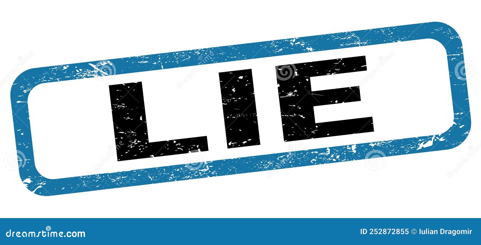 LIE Text Written on Blue-black Rectangle Stamp Stock Image - Image of ...