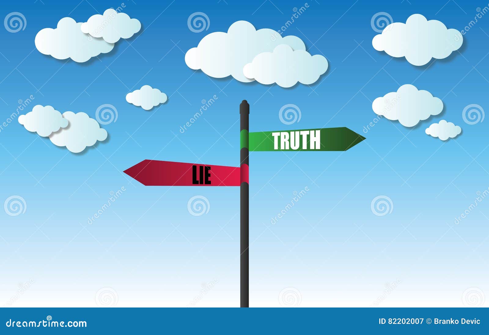 Lie and true sign stock illustration. Illustration of arrow - 82202007
