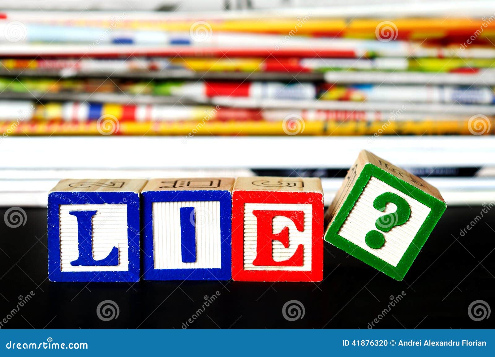 Lie ? word stock photo. Image of magazine, library, black - 41876320