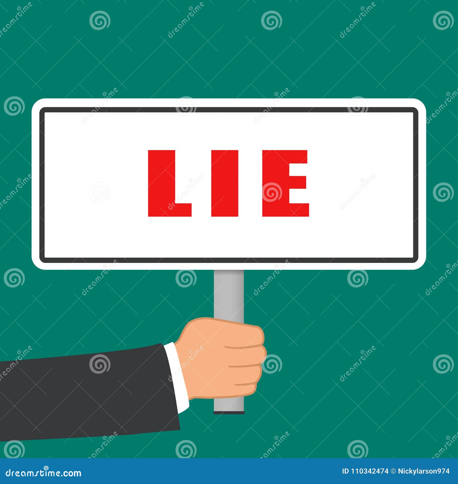 Lie word sign flat concept stock vector. Illustration of message ...