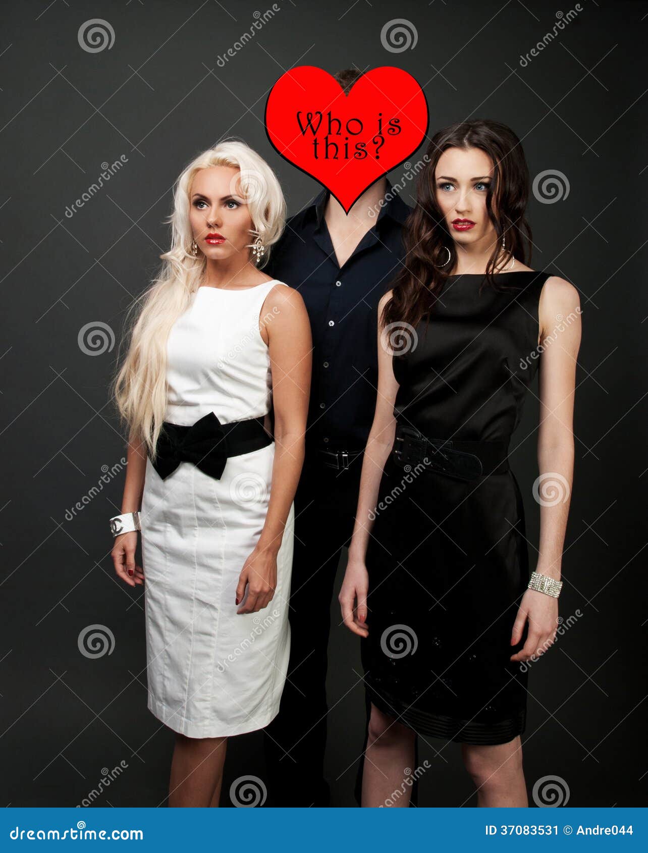 Liebe Der Männer Und Zwei Frauen Heiße Liebesgeschichte Stockbild