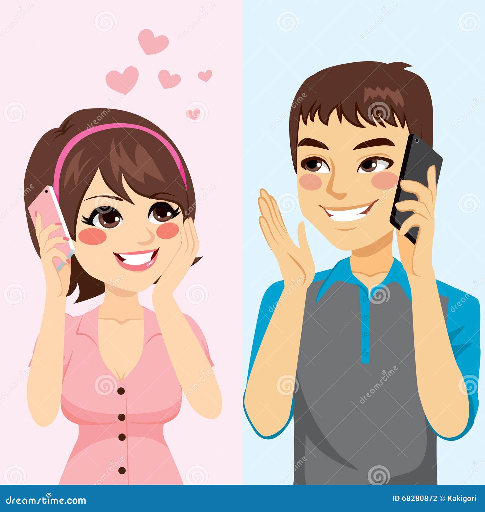 Liebhaber, Die Telefon Sprechen Vektor Abbildung - Illustration von ...