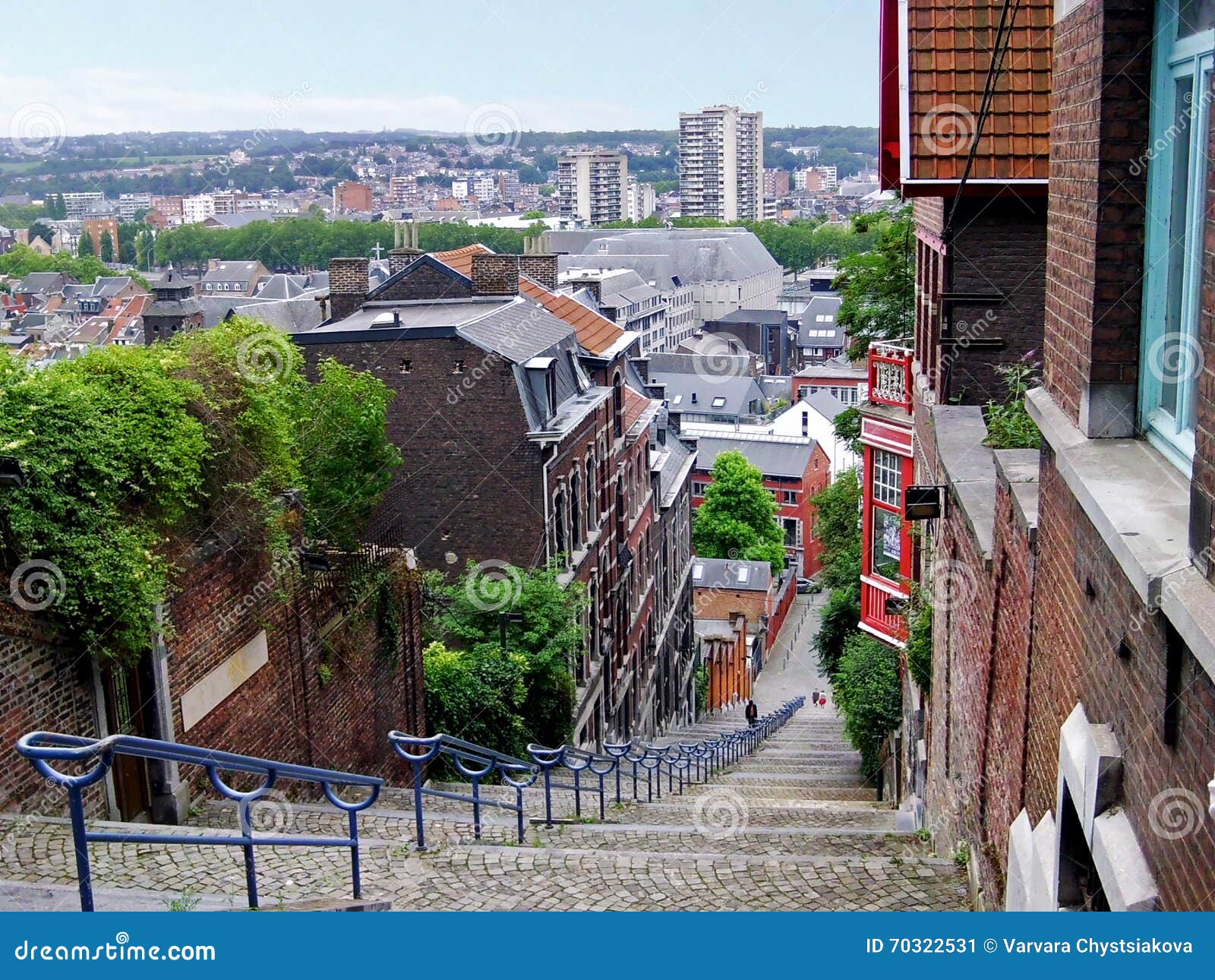 Liege stock image. Image of stairs, architecture, town - 70322531