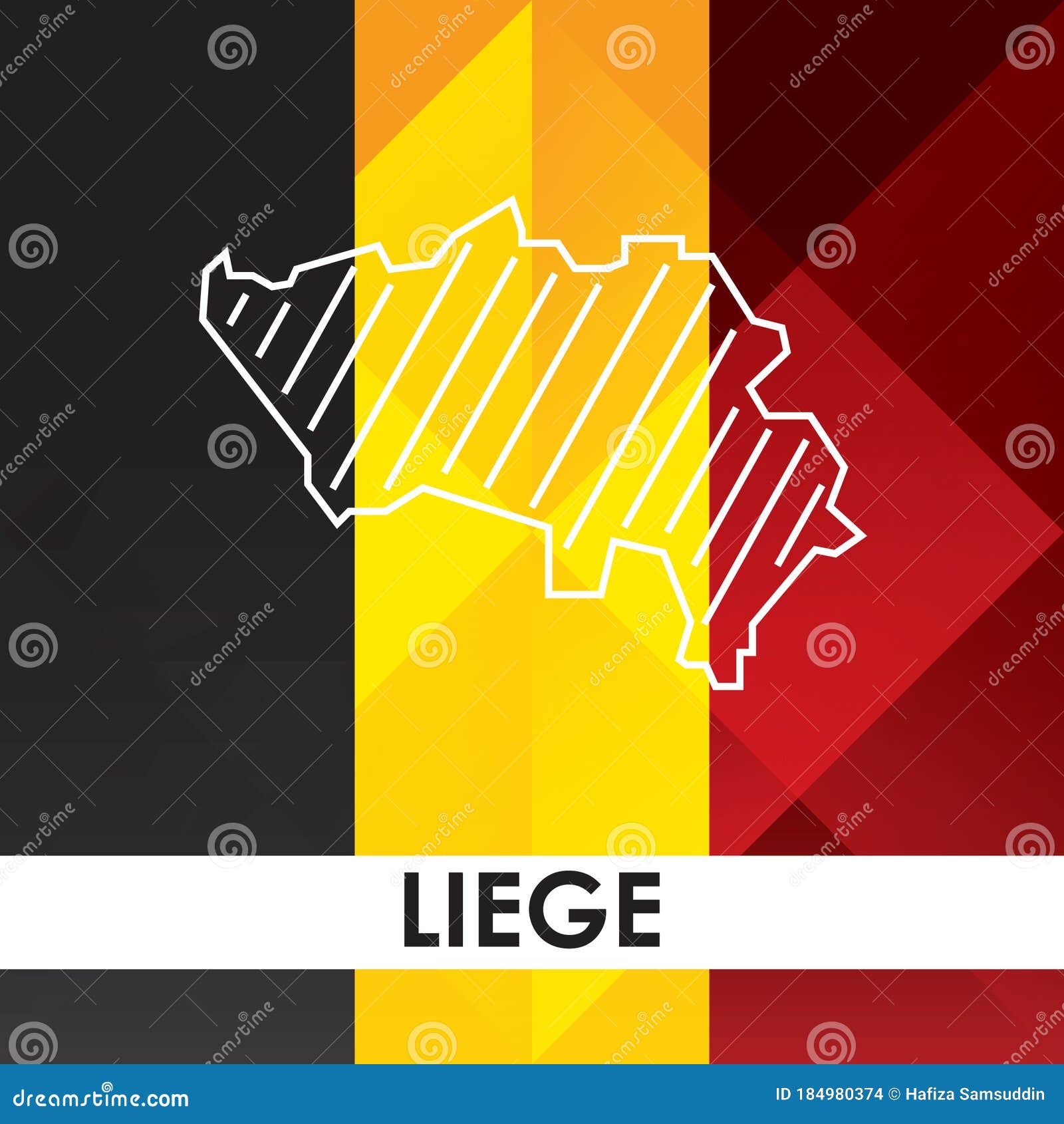 Liege Map. Vector Illustration Decorative Design Stock Illustration ...