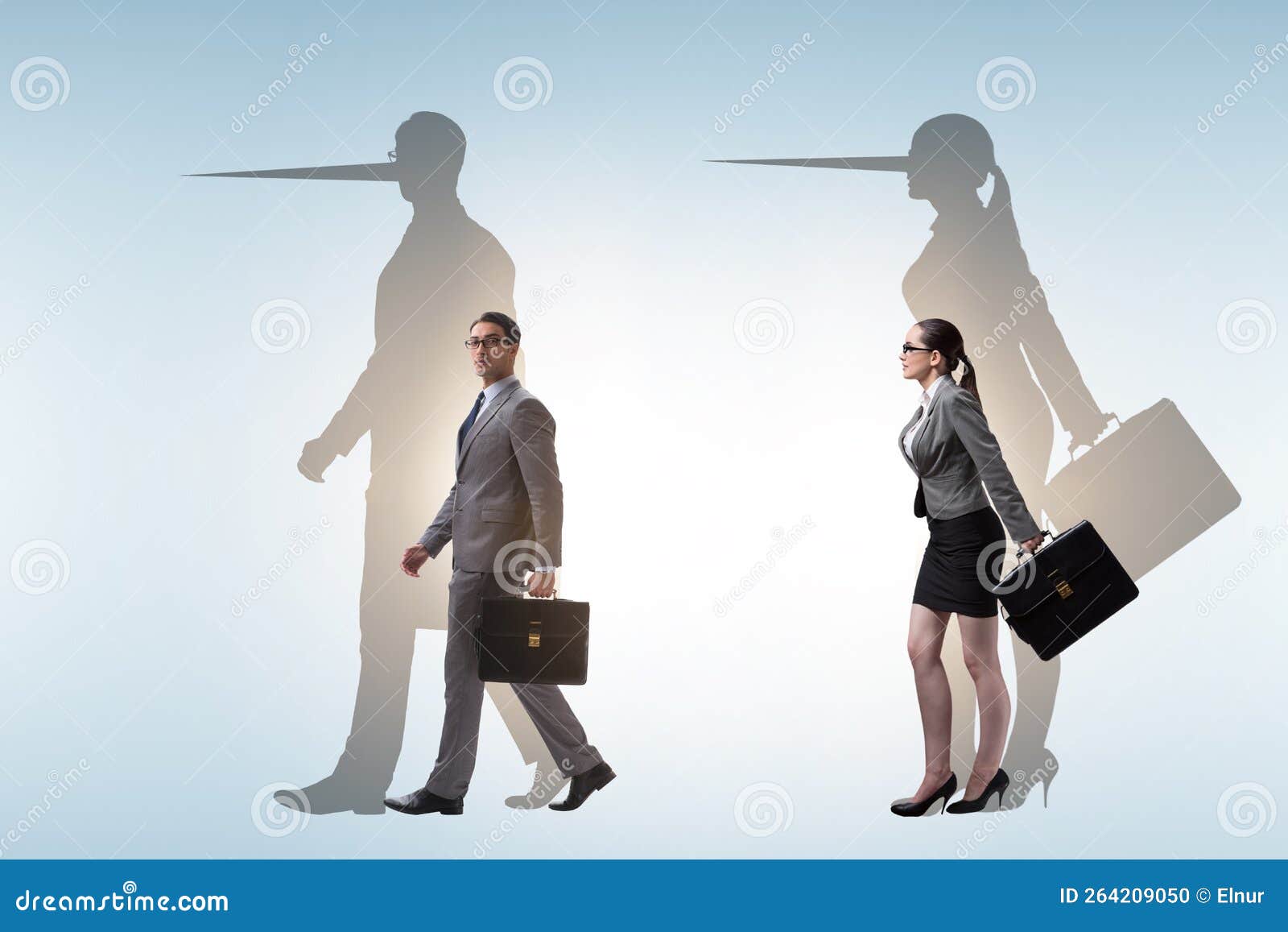 Lier Concept with Business People and Nose Stock Photo - Image of ...