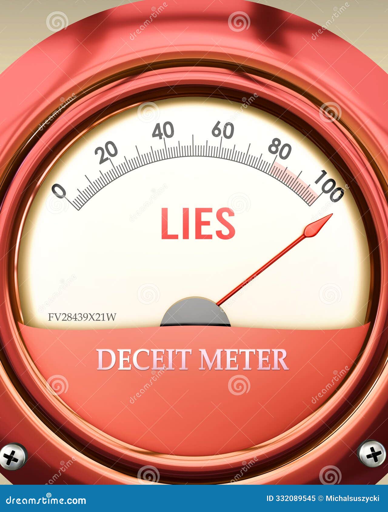 Lies and Deceit Meter that is Hitting a Full Scale, Showing a Very High ...
