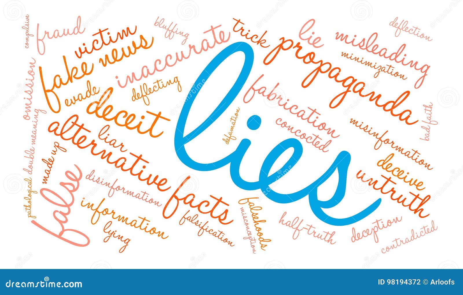 Lies Word Cloud stock illustration. Illustration of fake - 98194372