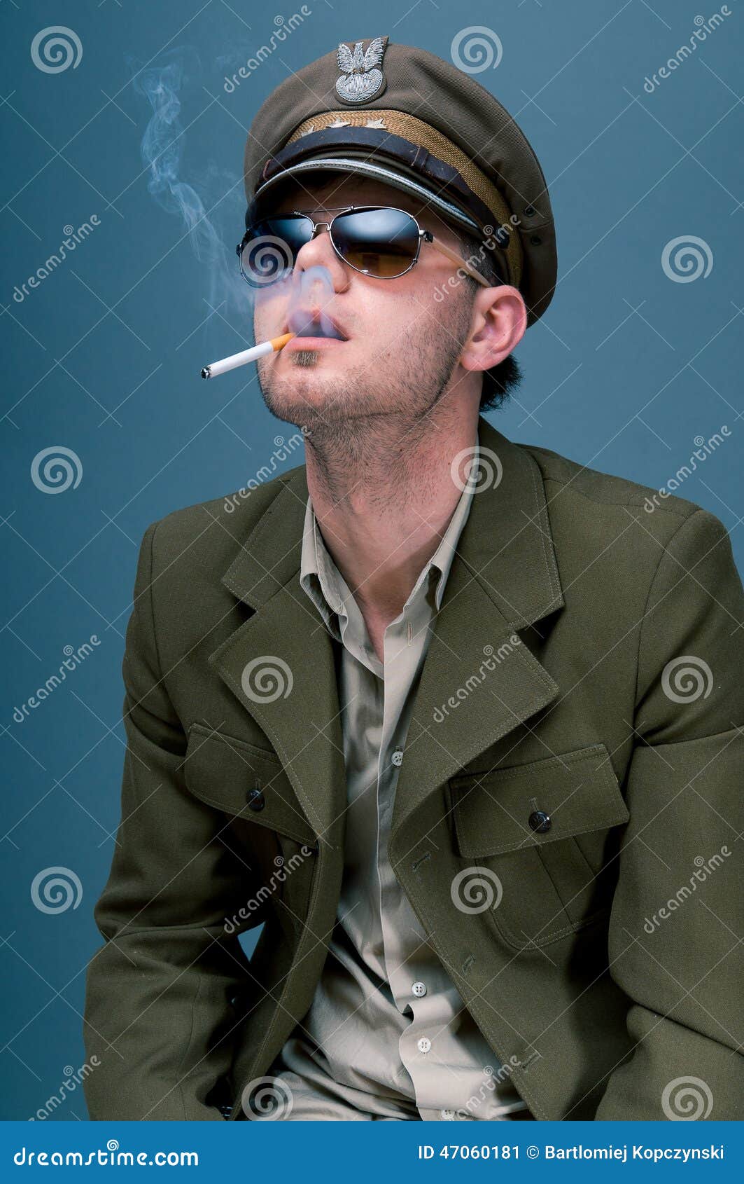 Lieutenant Addicted To Cigarettes Stock Image - Image of habits, cancer ...