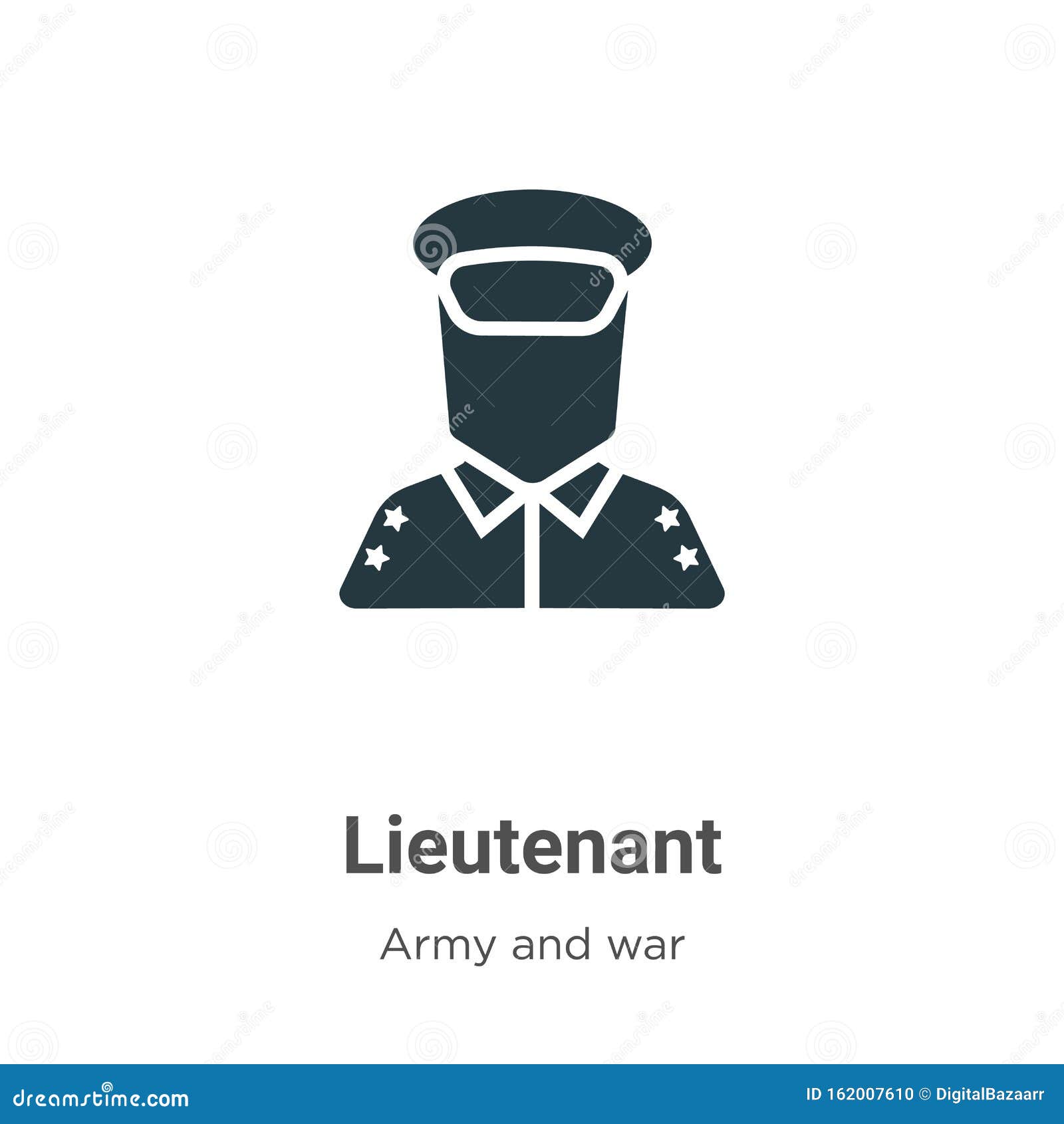 Lieutenant Vector Icon On White Background. Flat Vector Lieutenant Icon ...
