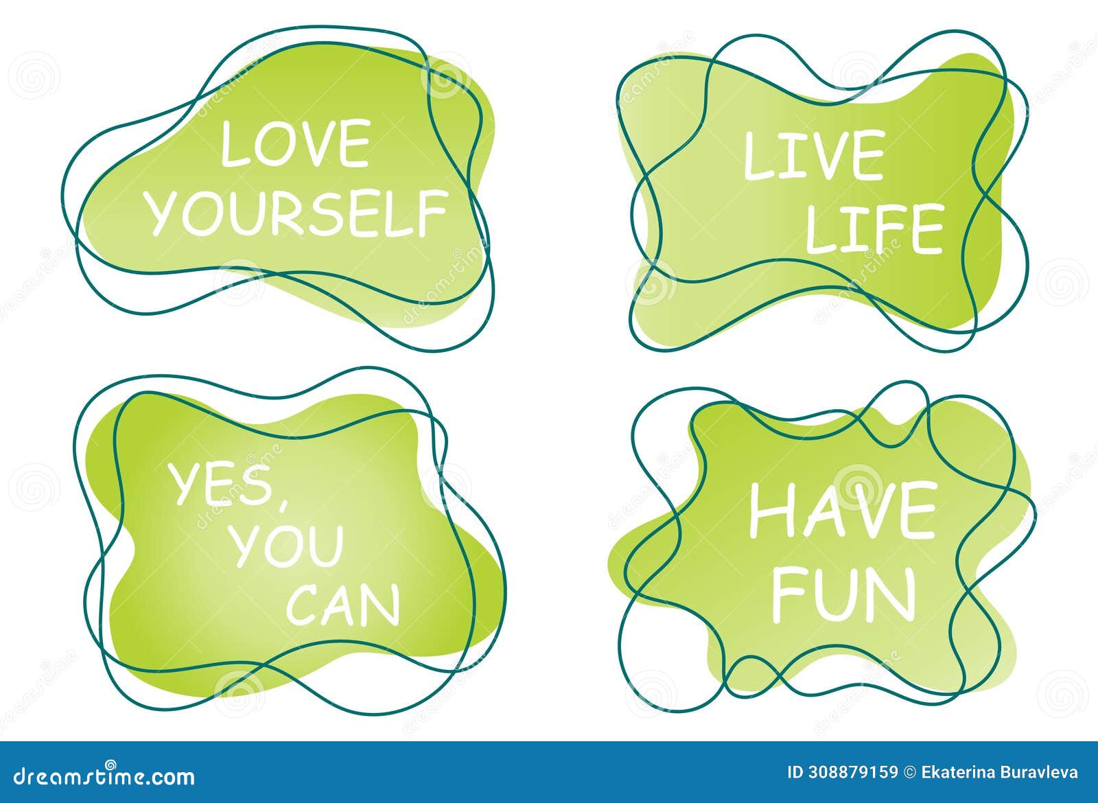 Life-affirming Phrases, a Set of Abstract, Gradient Spots with Phrases ...