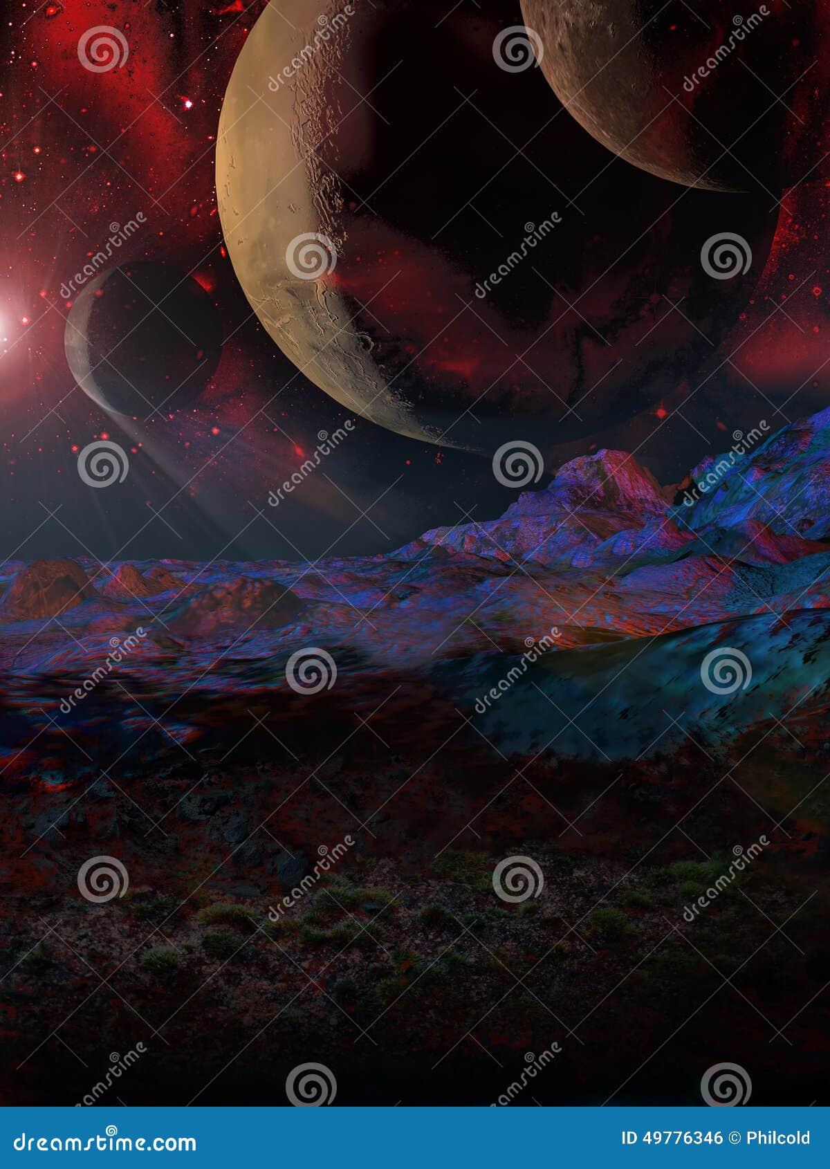 Life on alien planets stock illustration. Illustration of discover ...