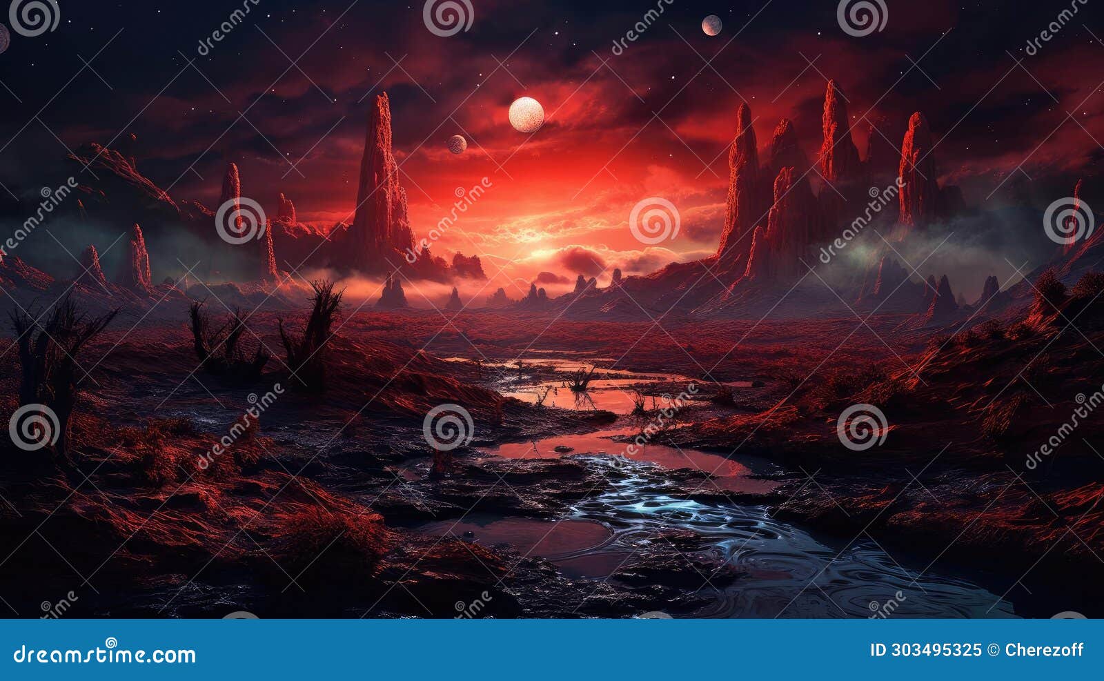Life on Another Planet stock illustration. Illustration of adventure ...