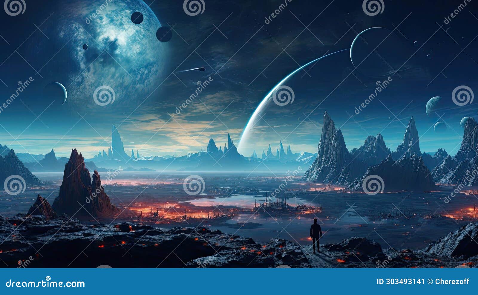 Life on Another Planet stock illustration. Illustration of fantasy ...