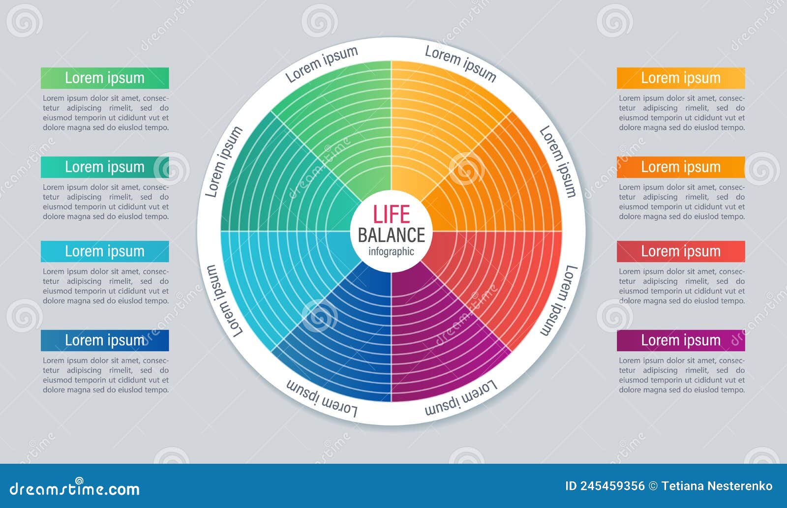 Life Balance Infographic Chart Design Template Stock Vector ...