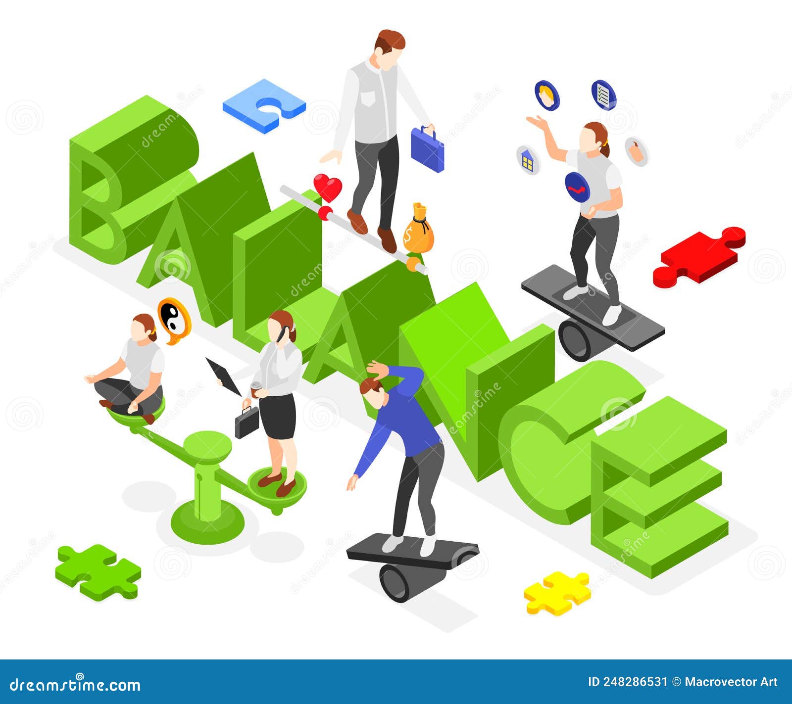 Life Balancing Composition stock vector. Illustration of activity ...