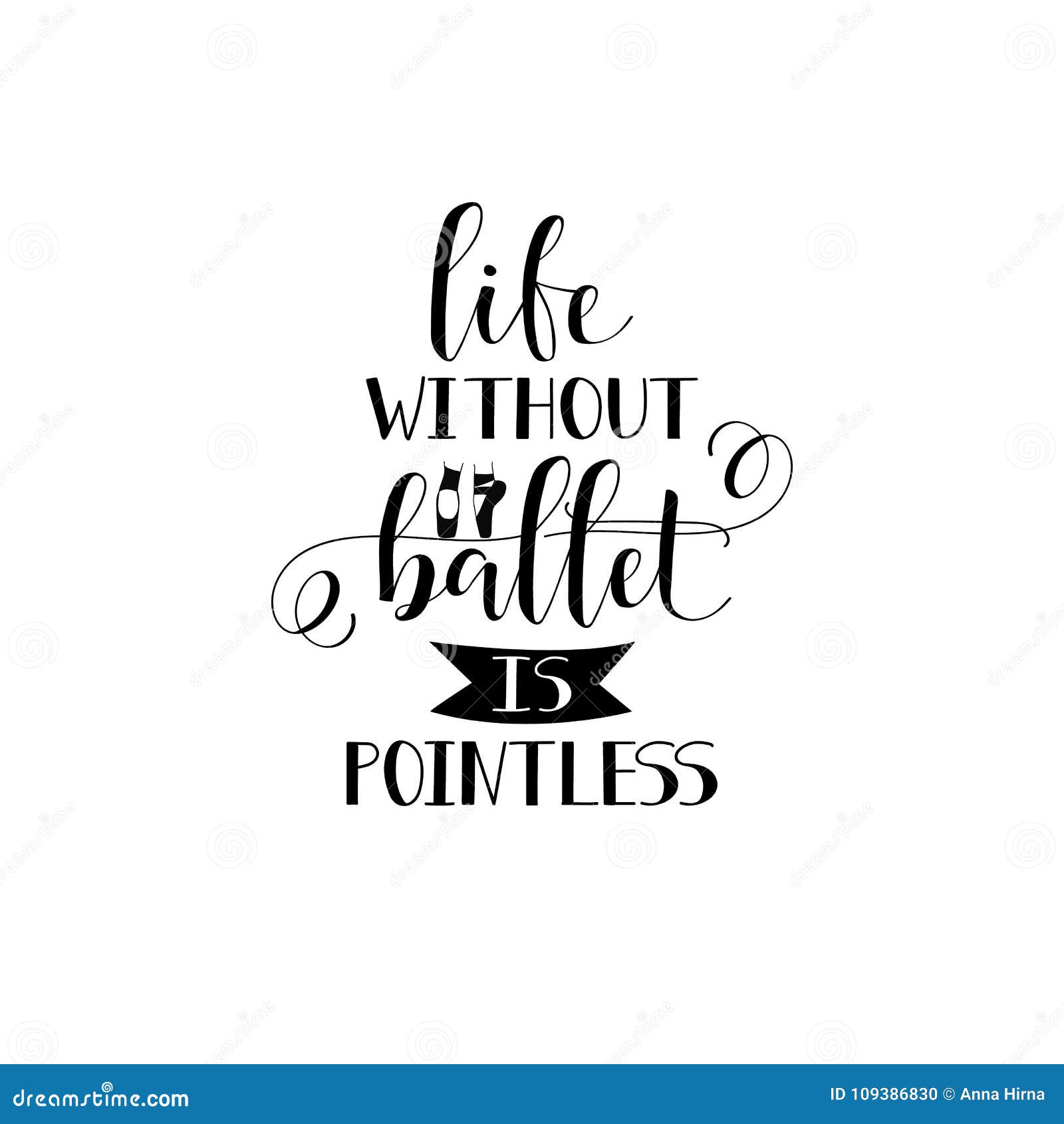 Life without Ballet is Pointless. Poster Design with Hand Lettered ...