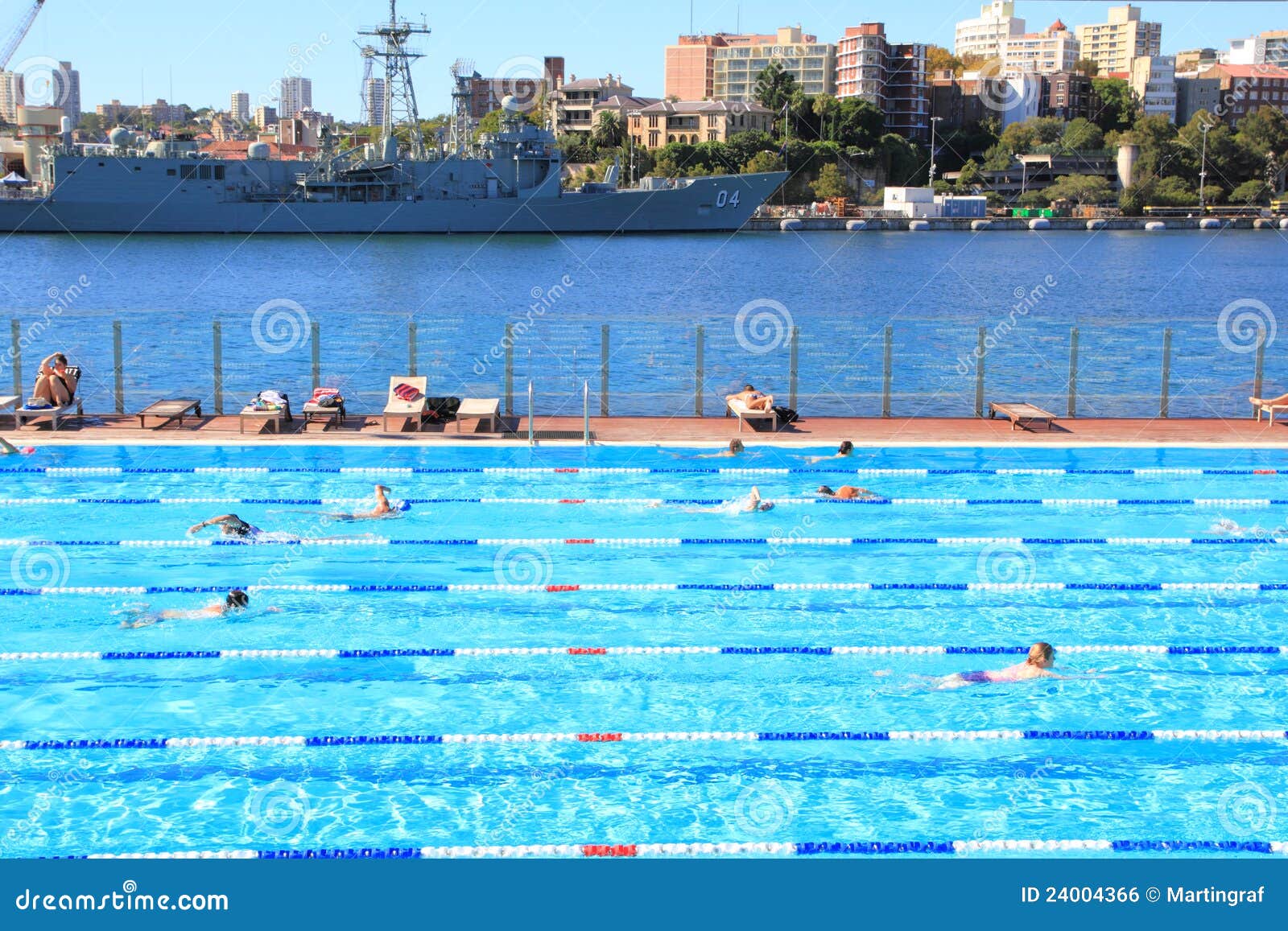 Outdoor Swimming Pool in Harbor at Navy Docks Editorial Photo - Image ...
