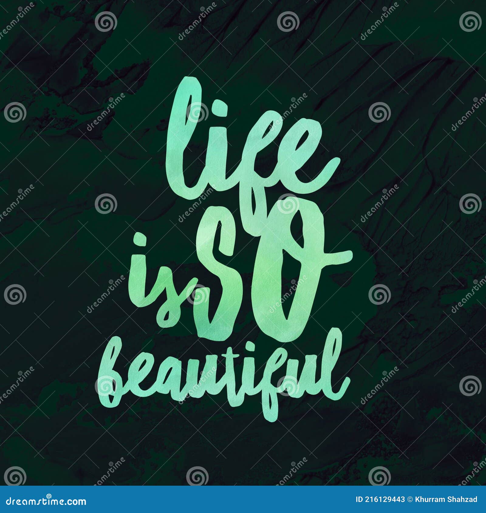Life is so Beautiful - Short Quote about Life Stock Illustration ...