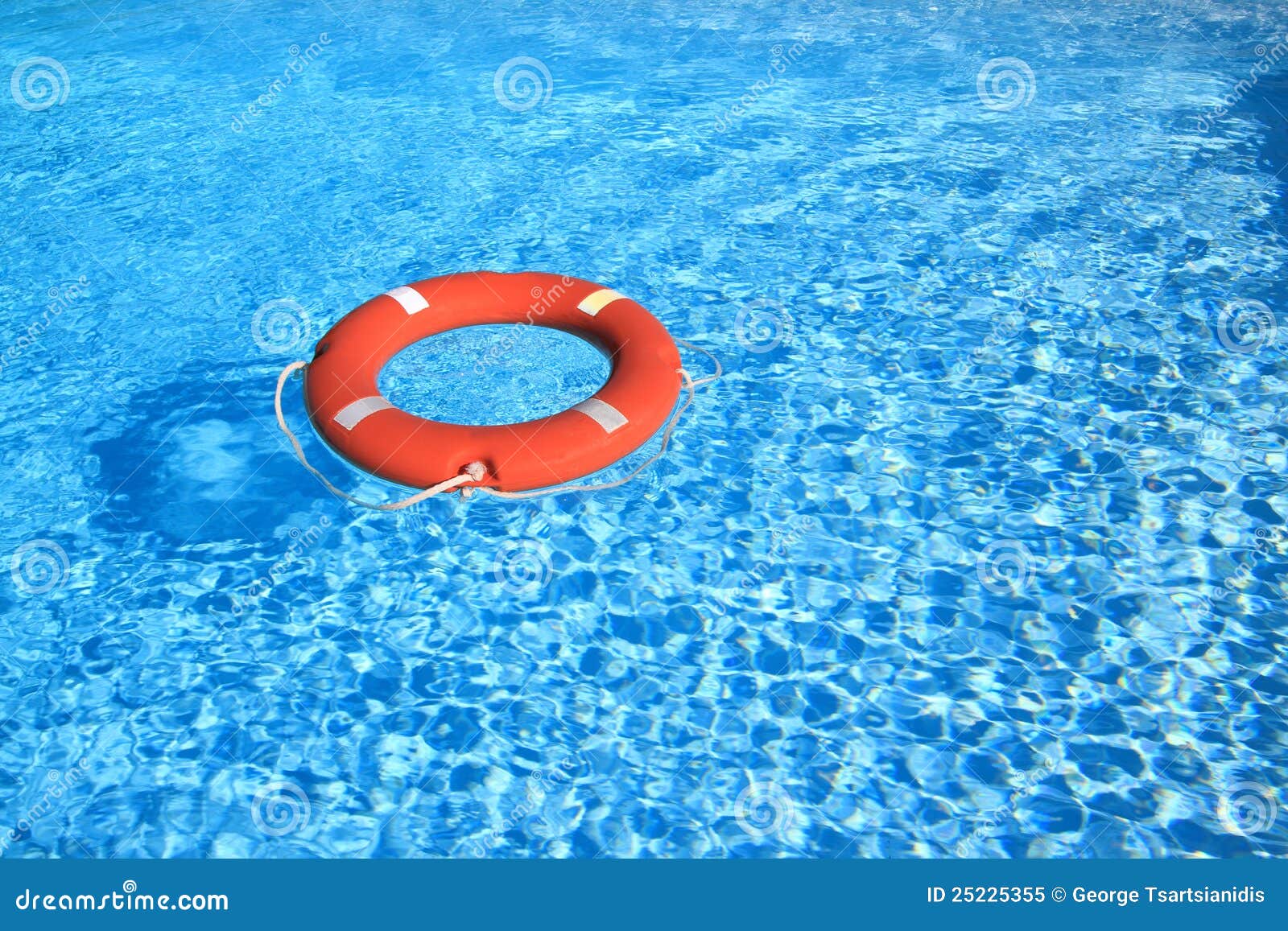 Life Belt Floating on Water Stock Image - Image of island, background ...