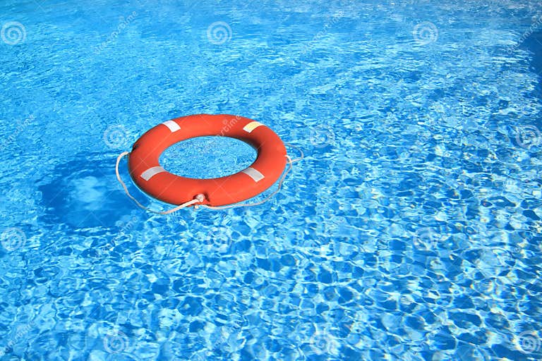 Life Belt Floating on Water Stock Image - Image of island, background ...