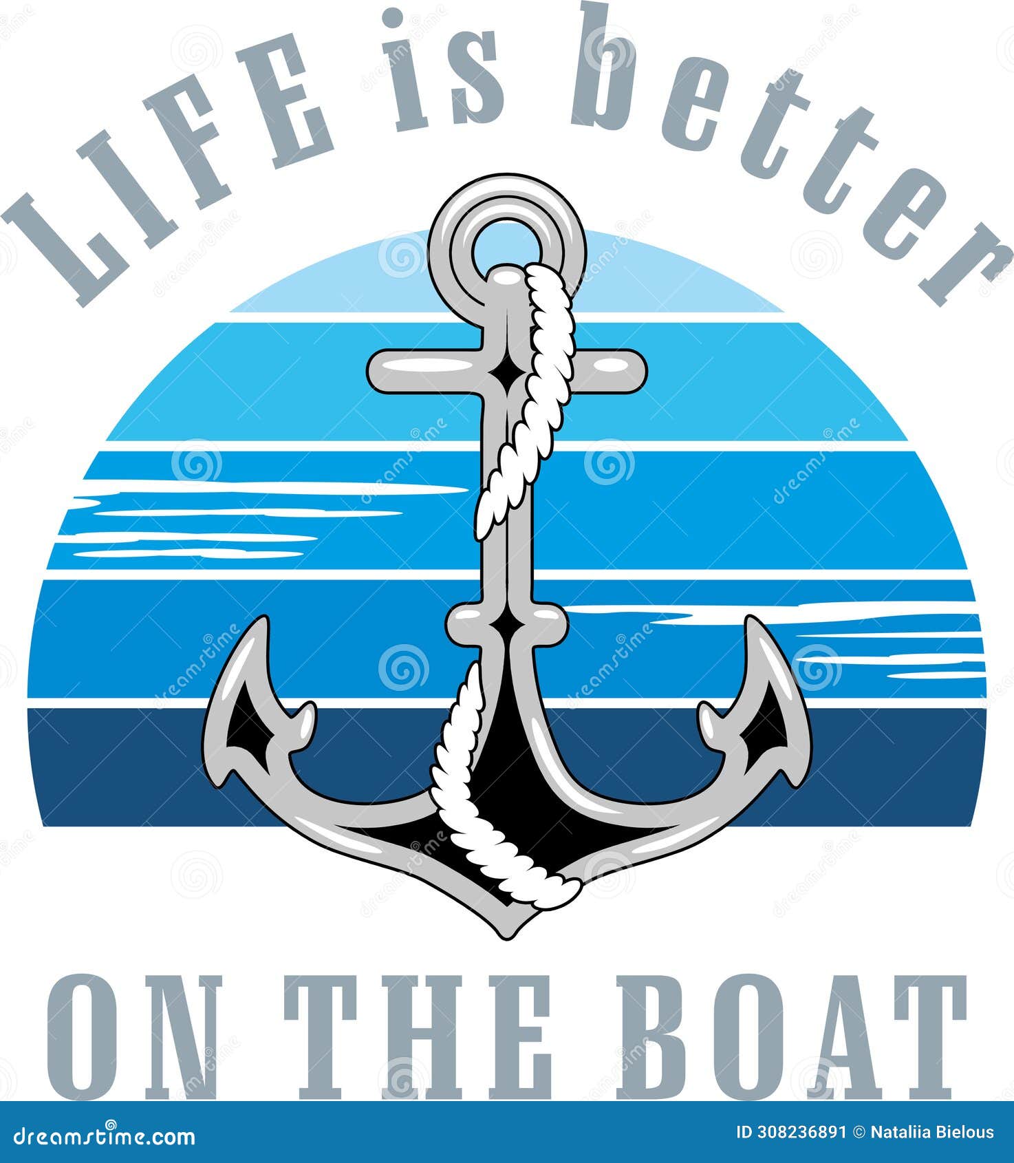 Life is better on the boat stock illustration. Illustration of ...