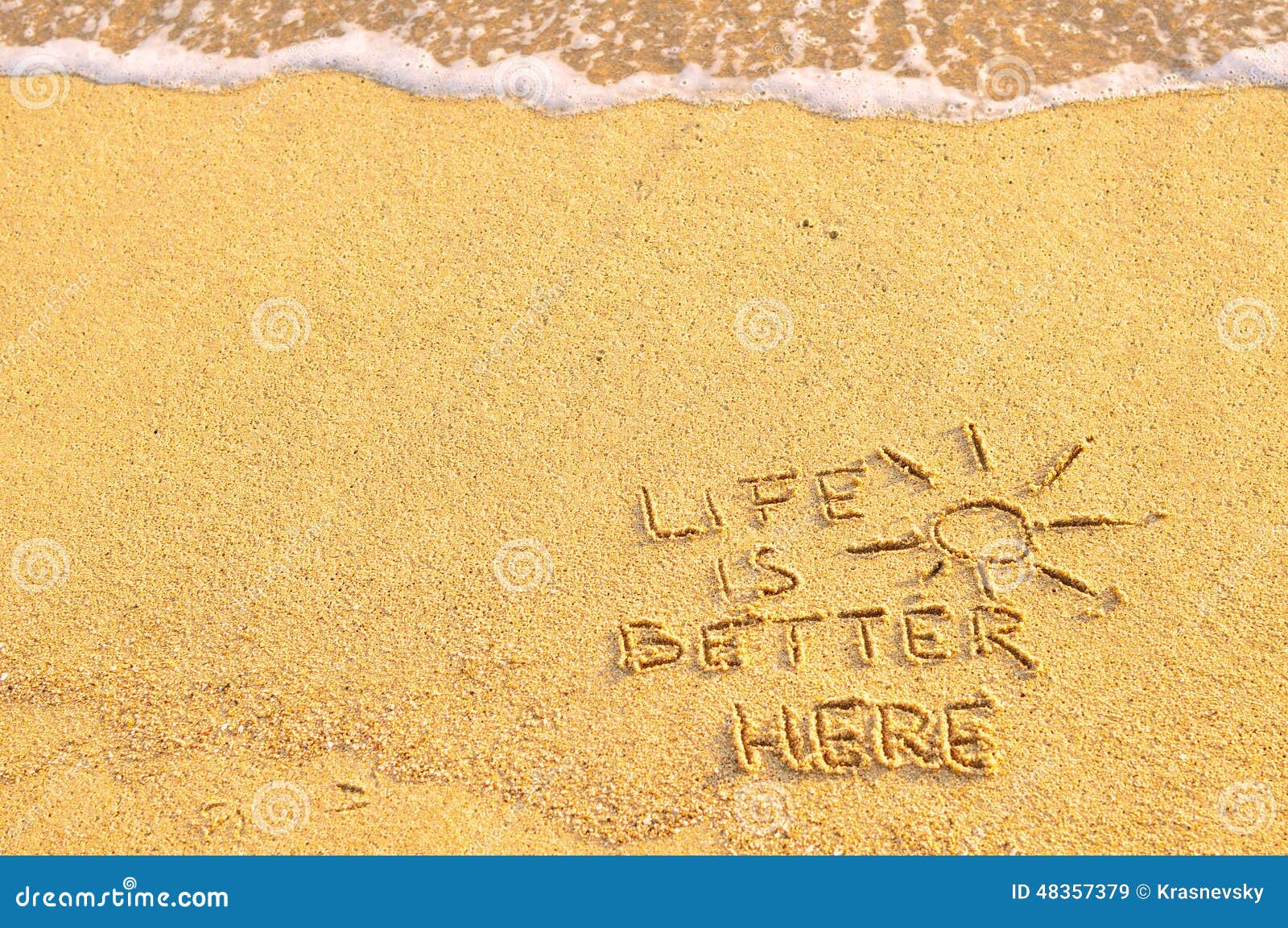 Life is better here stock image. Image of sand, time - 48357379