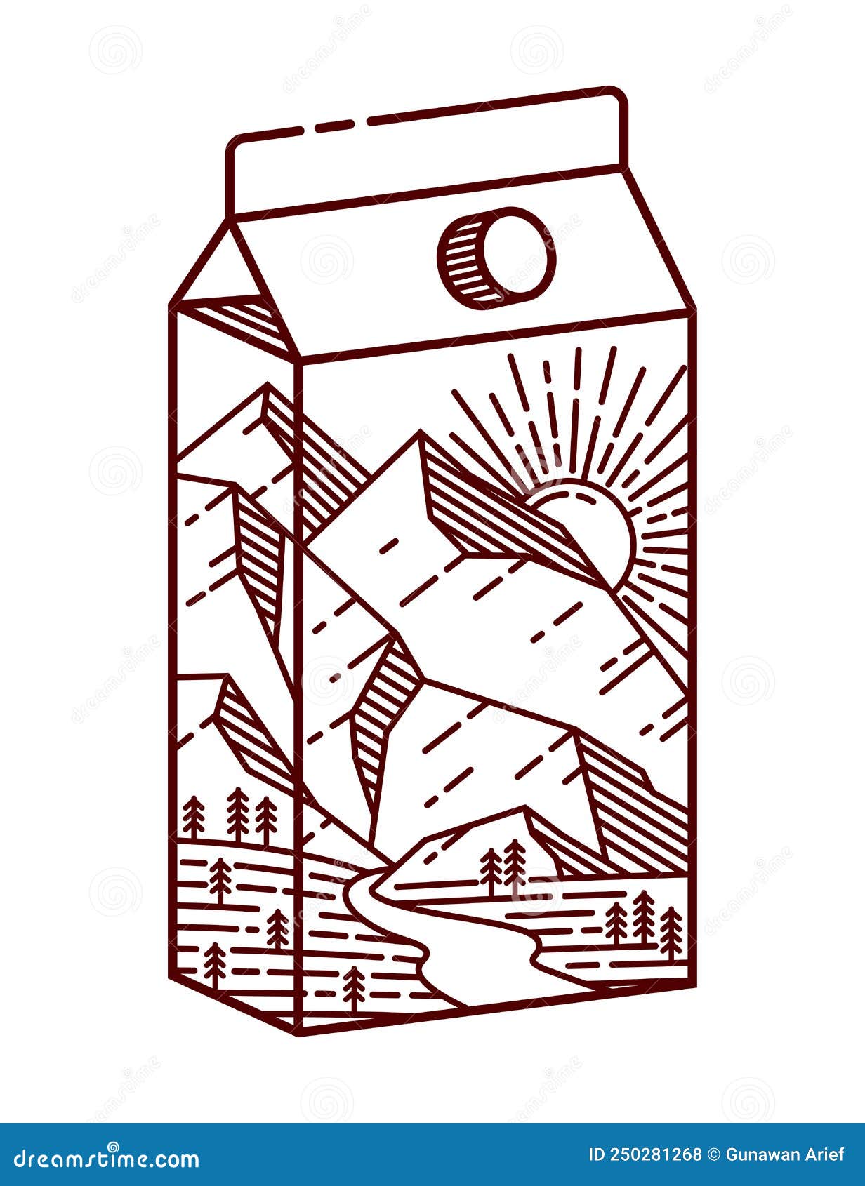 Mountain and Milk Line Vector Illustration Stock Vector - Illustration ...