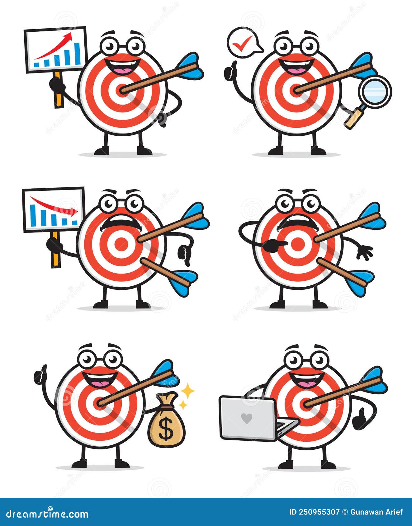 Set of Target Character Design Vector Stock Vector - Illustration of ...