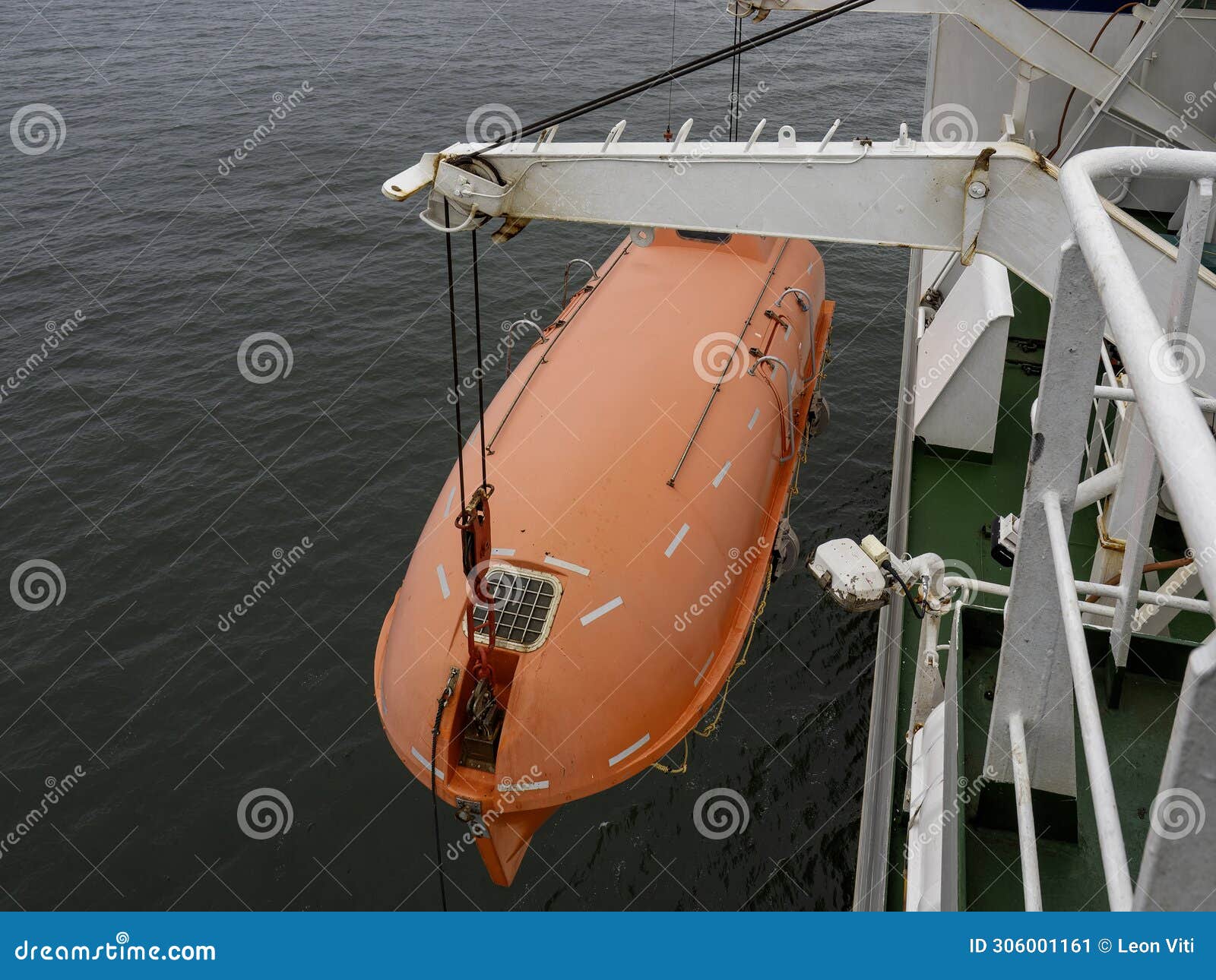 Life Boat of Big Ship in Navigation Stock Image - Image of nautical ...