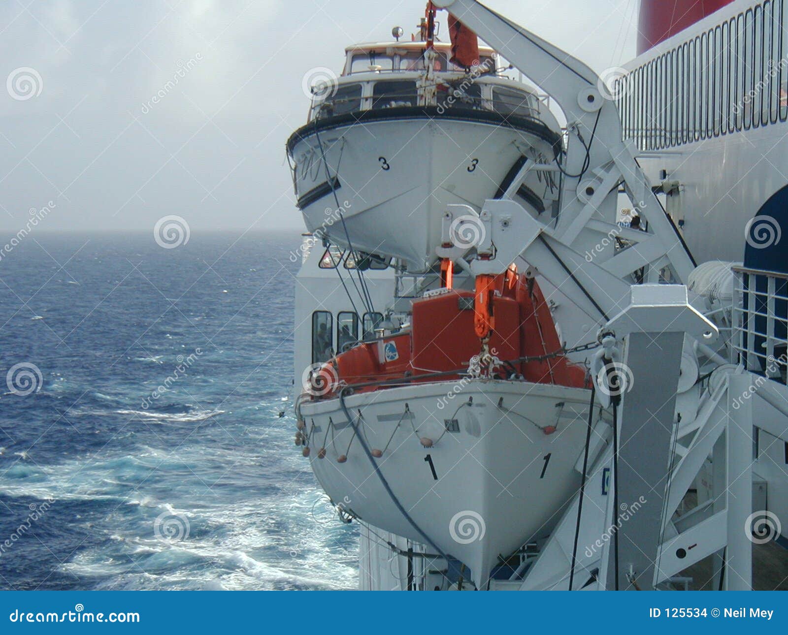 Life Boats stock photo. Image of ship, wake, orange, water - 125534
