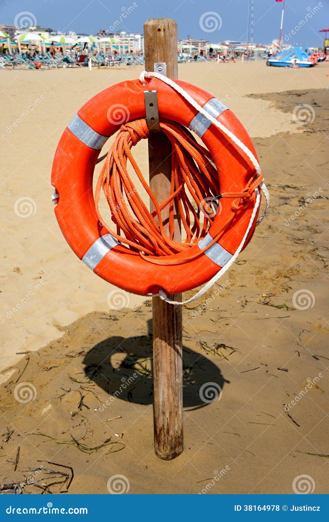 Lifebuoy And Lifeguard Rescue Boat Stock Photo | CartoonDealer.com ...