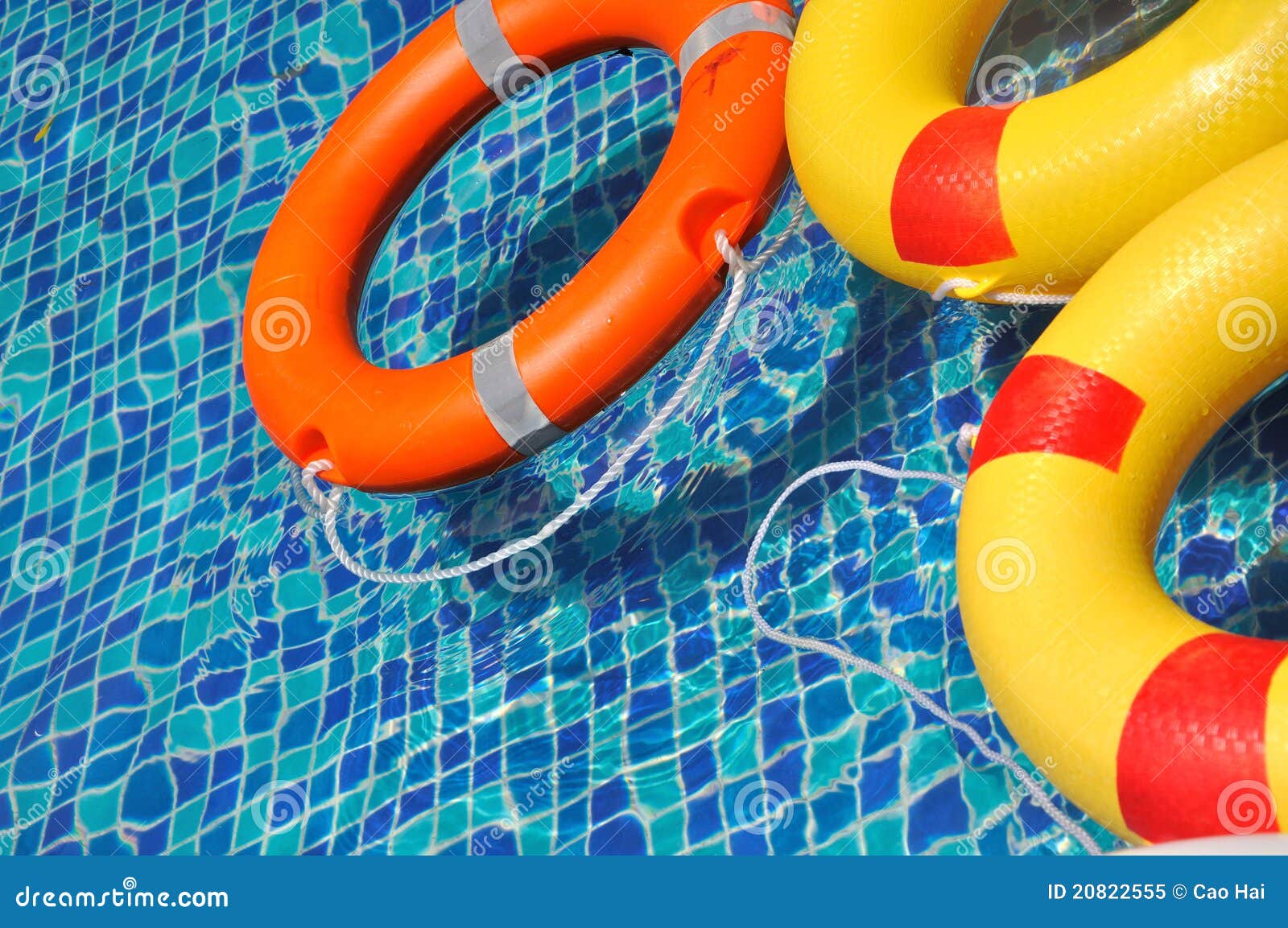 Life Buoy Floating in Swimming Pool Stock Image - Image of rubber ...