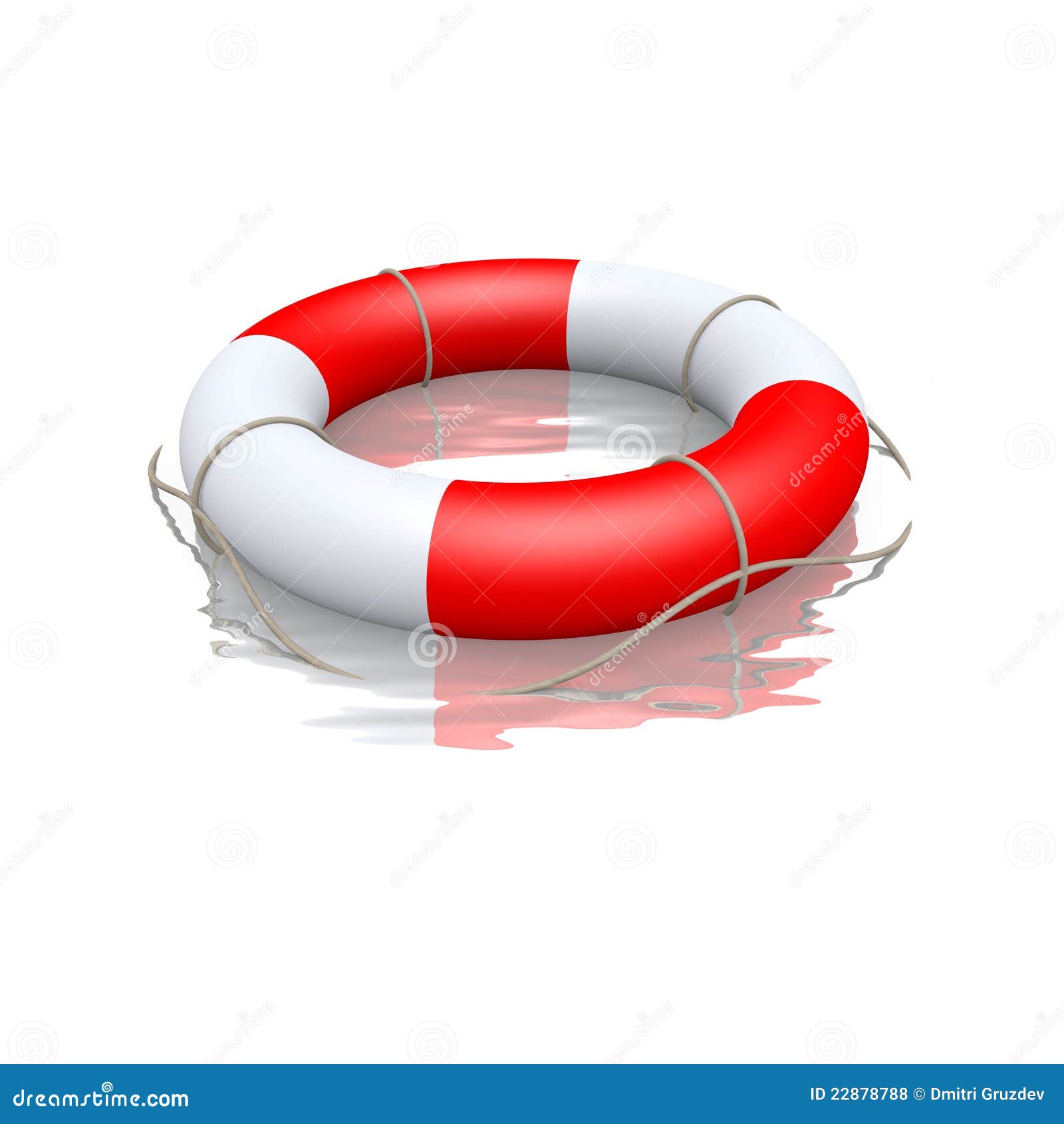 Life Buoy Floating in Water Stock Illustration - Illustration of float ...