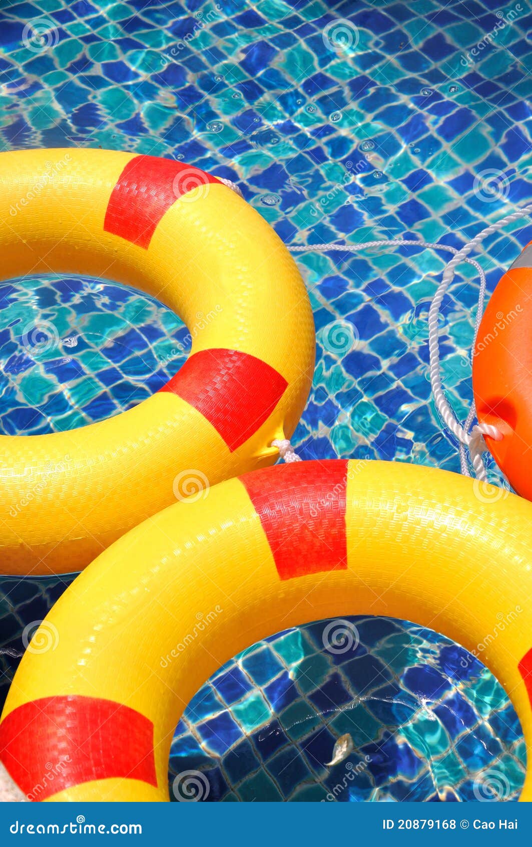 Life buoy in swimming pool stock photo. Image of spare - 20879168