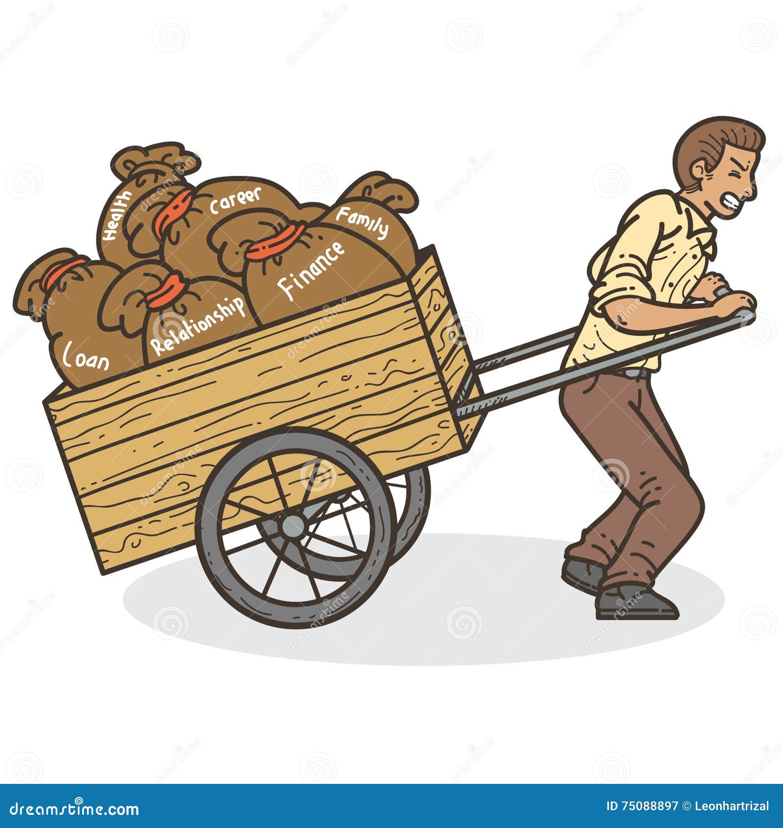 Life burden man stock illustration. Illustration of loan - 75088897
