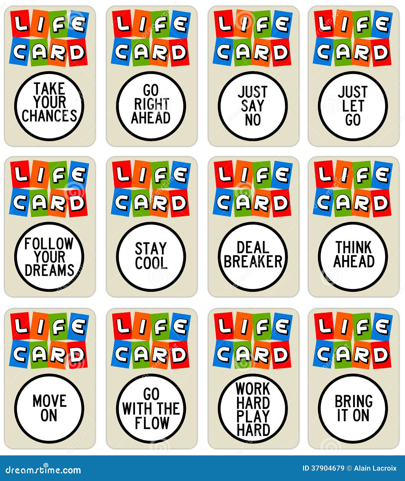 Game Of Life Cards Template