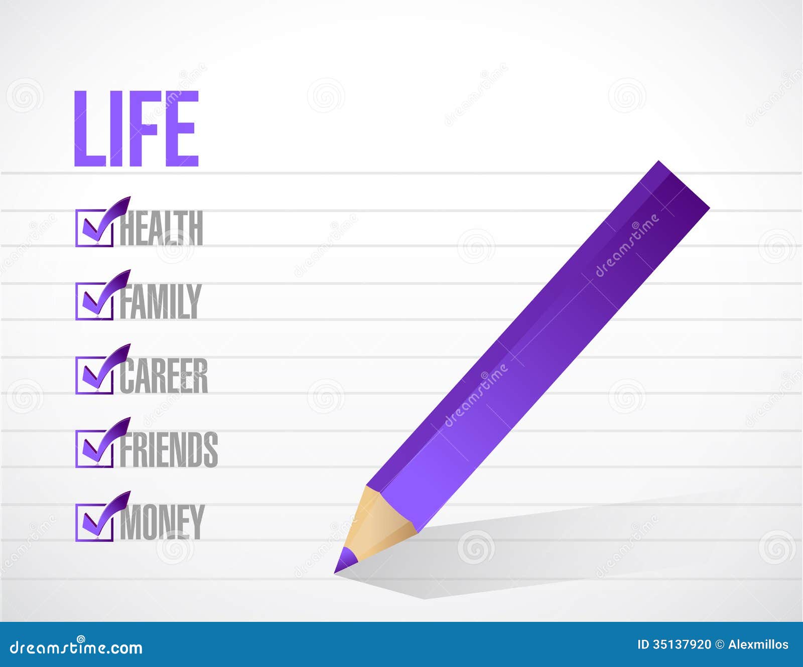 Life Check Mark List Illustration Design Stock Illustration ...