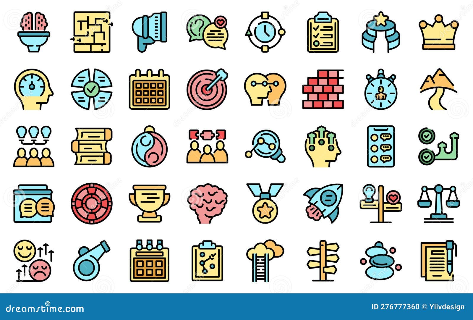 Life Coach Icons Set Vector Flat Stock Vector - Illustration of expert ...