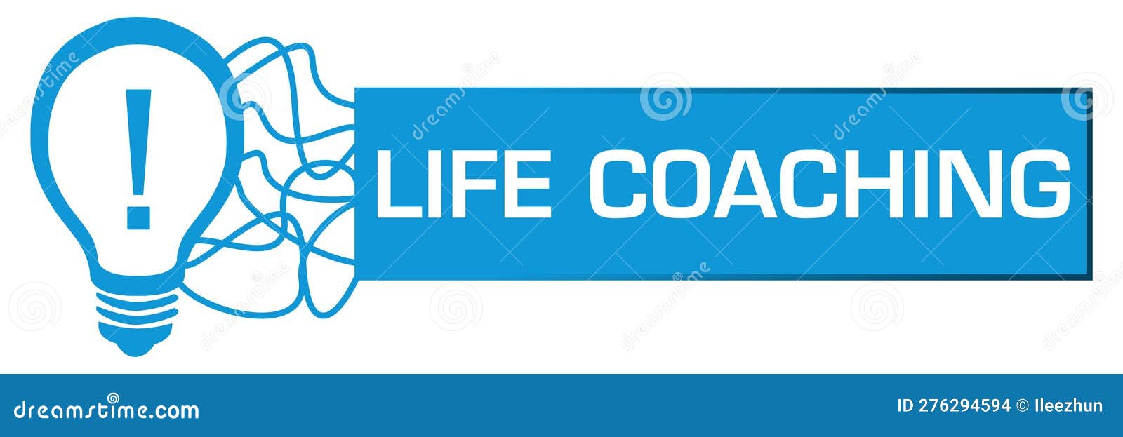 Life Coaching Bulb Random Lines Box Horizontal Stock Illustration ...