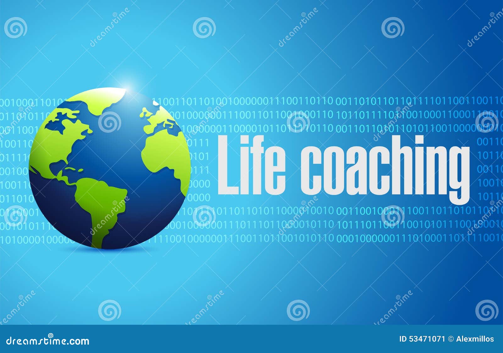 Life Coaching Globe Sign Concept Stock Illustration - Illustration of ...