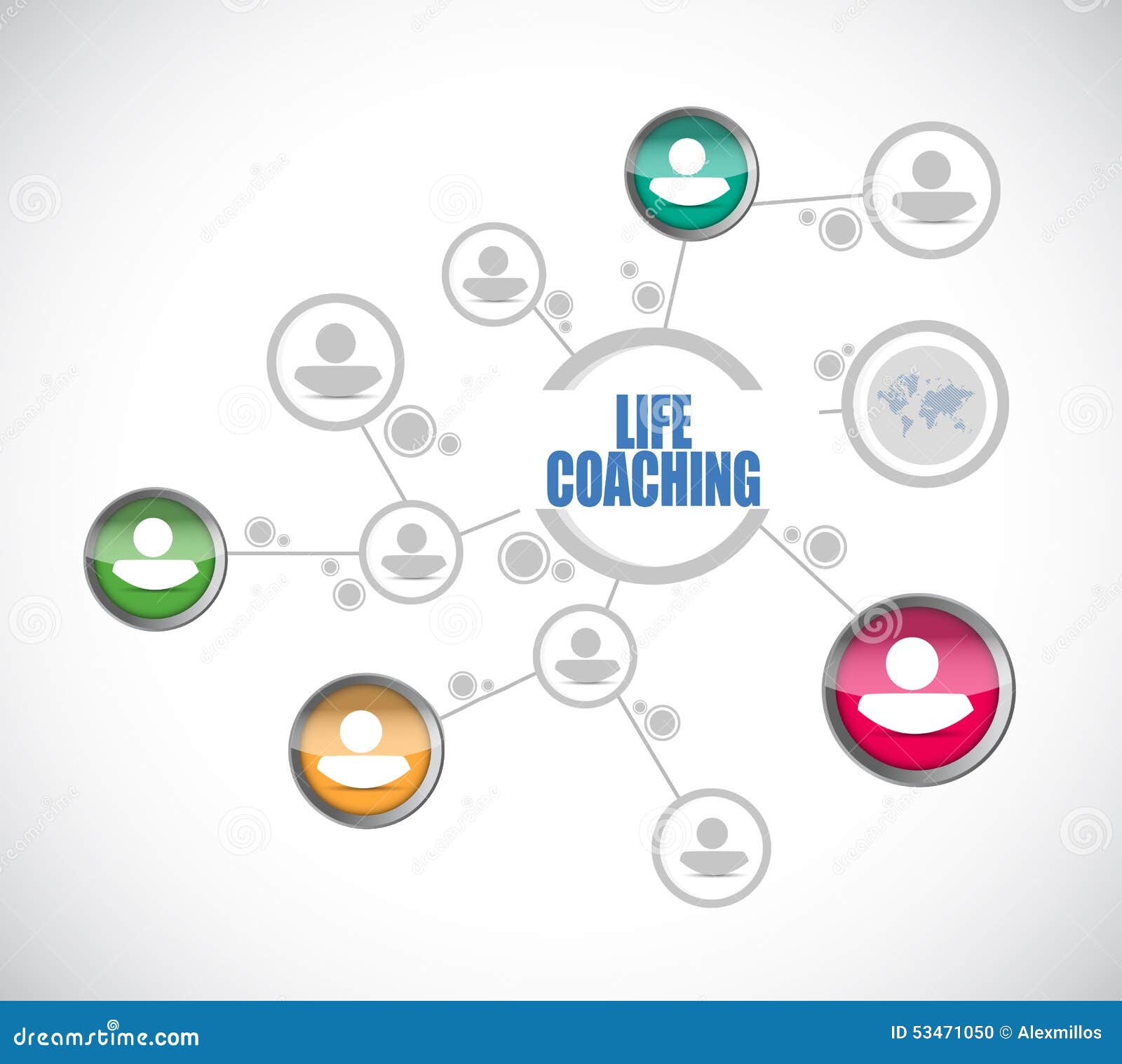 Life Coaching Network Sign Concept Stock Illustration - Illustration of ...