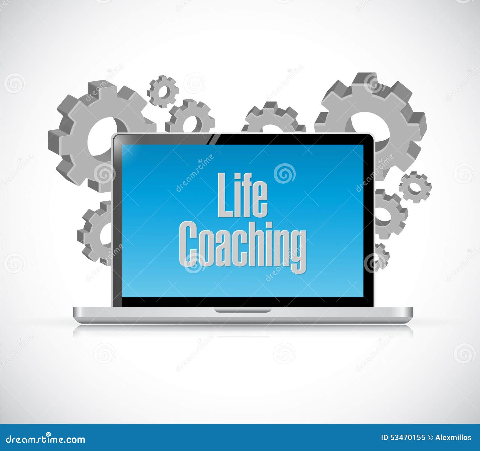 Life Coaching Tech Computer Sign Concept Stock Illustration ...