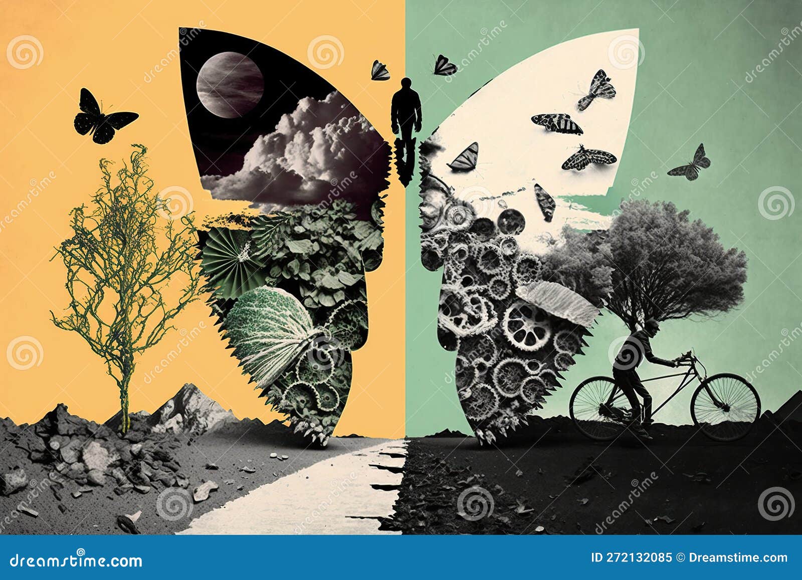 Life Cycle Collage, , Created with Generative AI Technology Stock ...