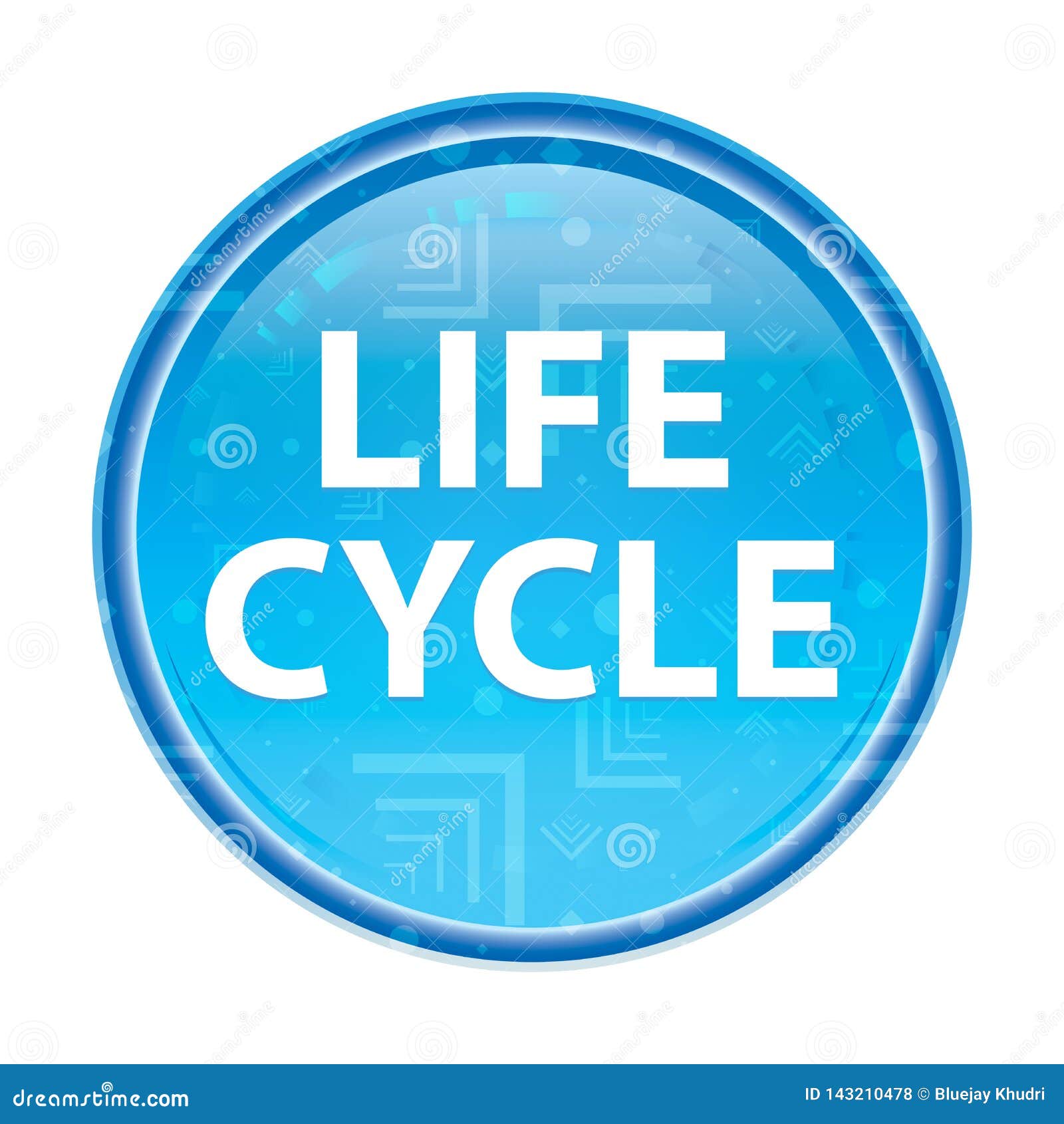 Life Cycle Floral Blue Round Button Stock Illustration - Illustration ...