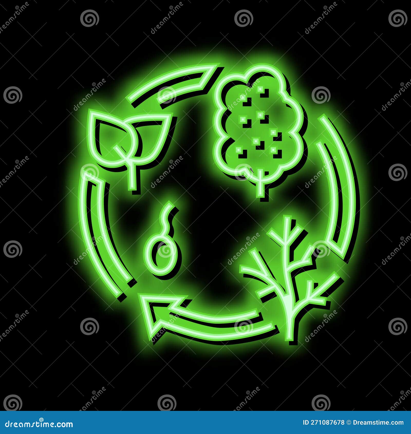 Life Cycle Neon Glow Icon Illustration Stock Vector - Illustration of ...