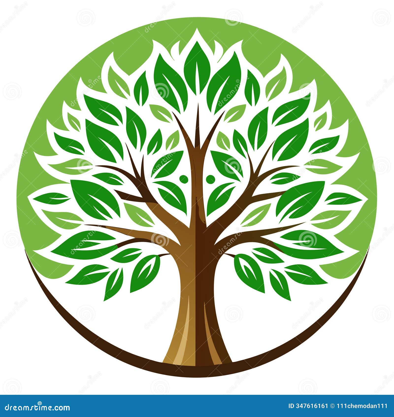 The Life Cycle of a Tree within a Circular Emblem Stock Illustration ...