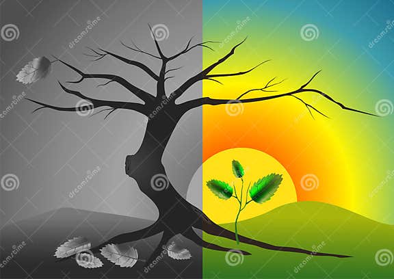 Life and death stock vector. Illustration of heavens, gray - 9559504
